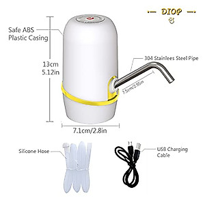 DIOP 5 Gallon Water Pump Dispenser | Electronic Automatic Drinking Water Pump | USB Charging Silicone Portable Water Bottle Pump for Kitchen | Automatic Water Dispenser | Office | Gym | Picnic