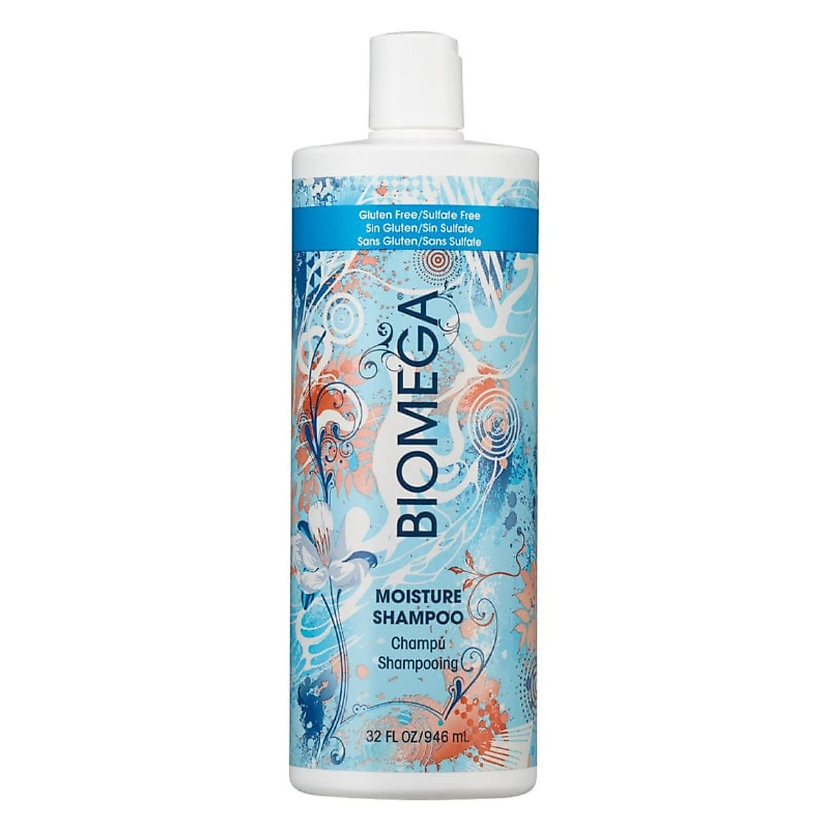 Biomega Moisture Shampoo, Creates Fuller Volume, Hydrating Formula Cleanses and Infuses hair with Omega-Rich Moisturizers and Keratin Amino Acids, 32 fl. oz.