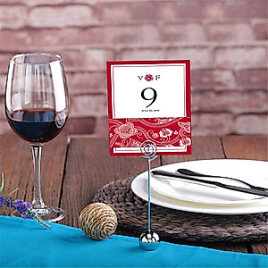 Ring Loop Round Shape Craft Wire Clip Table Card Holders Note Photo Picture Memo Holder for Party Birthday Office DIY Cake Topper Accessories Decoration,30 Pack Silver (Round Shape)