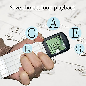 Xumeili Pocket Ukulele Chord Practice Tool, Portable Guitar Neck Train-er with Rotating Chord Chart Mini Guitar for Beginners