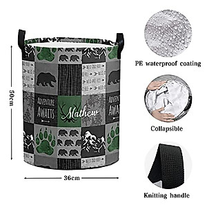 Adventure Bears Personalized Laundry Basket ,Custom Foldable Storage Bins Laundry Hamper for Nursery Pet Toys Clothes