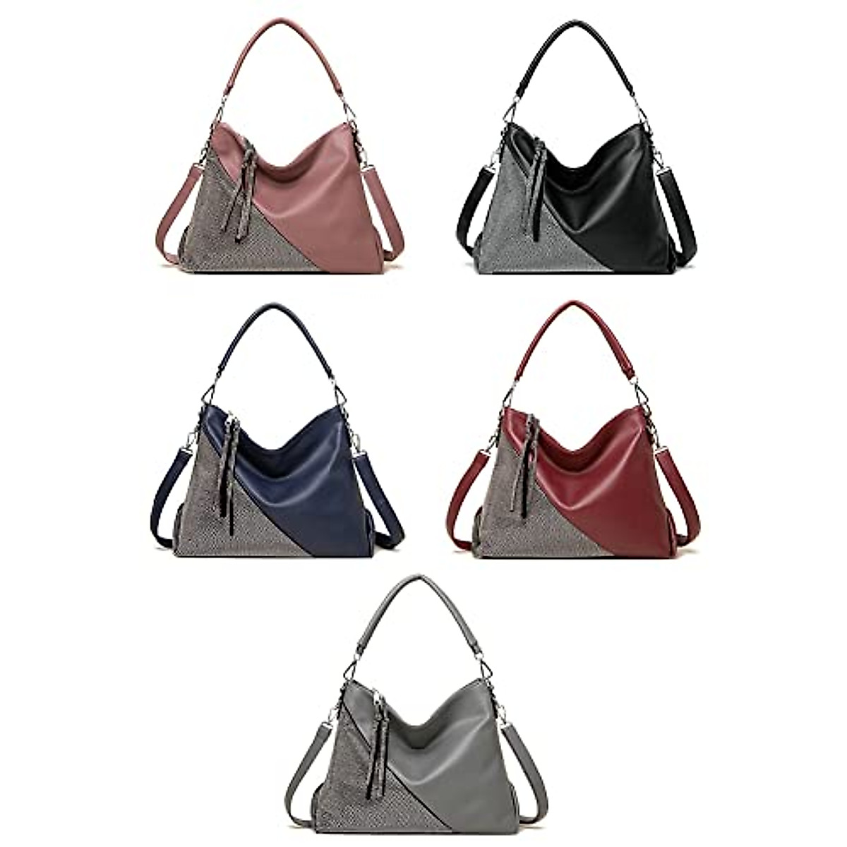 Women Shiny Rhinestone PU Leather Totes Hobo Bag Vintage Fashion Large Shoulder Bags Satchel Crossbody Bag