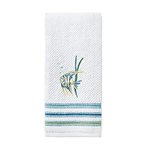 SKL Home by Saturday Knight Ltd. Ocean Watercolor Hand Towel, White (2-Pack), 16 x 26"