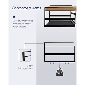 Nxconsu 2Pack Under Shelf Storage Basket Organizer Hanging Holder for Cabinet Pantry Kitchen Cupboard Desk Counter Bookshelf Organization Add-on Space Saver Heavy Duty Slide-in Black Large