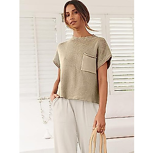 Caracilia Womens Two 2 Piece Outfits Lounge Sets 2023 Casual Fall Summer Fashion Matching Sweater Set Classy Comfy Sweatsuit Casual Cozy Knit Loungewear Set Airport Clothes ClothingC95A3qiankaqi-S