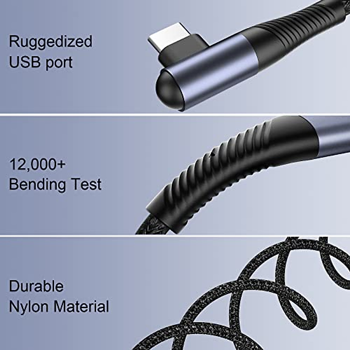Deegotech USB-C to USB-C Fast Charging Cable 10ft Pack of 2 [60W 3.1A] Nylon Braided Fast Charger Compatible with MacBook Pro/Air, iPad/Pro/Air/Mini, Sumsung Galaxy and More Devices with USB-C Port