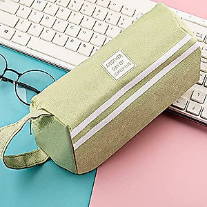 Pencil Case Box for School Office,Durable Pen Carrying Case with Zipper,Lightweight & Spacious Pencil Bag Pouch Box Organizer (Green)