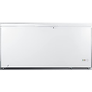 Summit Appliance SCFM183 Commercially Listed 17.2 Cu.Ft. Chest Freezer in White with Stainless Steel Corner Guards, Manual Defrost, Storage Baskets, Adjustable Thermostat, Removable Divider and Lock