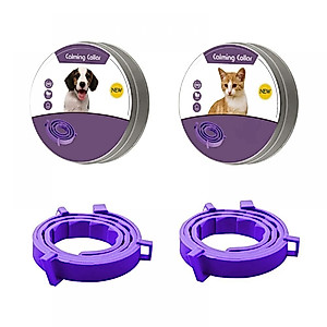 KAYNO Purple Cat Calming Collars Adjustable Cat Pheromones Calming Collars with 1 Bells Reducing Anxiety for Pets Suitable Cat Relaxants for Small Medium and Large Cats (15 Inches)