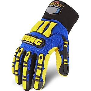 Ironclad mens Work Gloves KONG INSULATED WATERPROOF, Blue/Yellow, 2X-Large Pack of 1 US