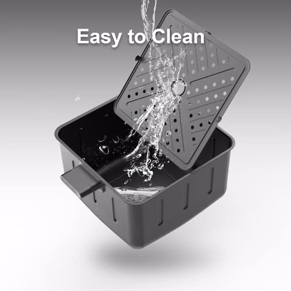 WETIE Air Fryer, 7 QT Airfryer Oilless Cooker, 1400W Hot Air Fryers with Visible Window, Non-stick Basket, Temperature & Time Knob, Suitable for Families of 4 to 8, Black