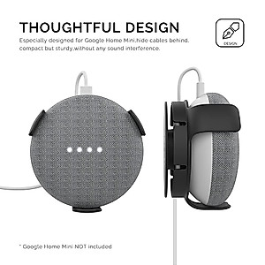 Wall Mount Stand for Google Home Mini/Dot 3rd Generation Voice Assistants Cord Storage Wall Mount(Black)