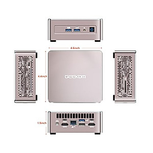 GEEKOM A5 Mini PC, AMD Ryzen 7 5800H(8C/16T, up to 4.4GHz), 32GB DDR4&512GB M.2 PCIe NVMe SSD, Vega 8 Graphics, Windows 11 Pro Desktop Computer Support 8K UHD/Wi-Fi 6/Bluetooth 5.2/USB 3.2