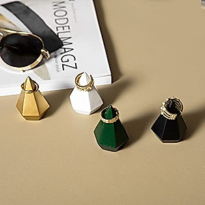 MyGift Modern Cone Shaped Ring Holders, Decorative Multi-Colored Bold Prism Style Jewelry Display Stands, Set of 4