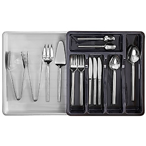 RoyalHouse Premium Cutlery Drawer Organizer, Expandable Utensil Holder And Organizer, 6-Compartments, Compact BPA-Free Plastic Storage for Spoons Forks Knives, Silverware Organizer