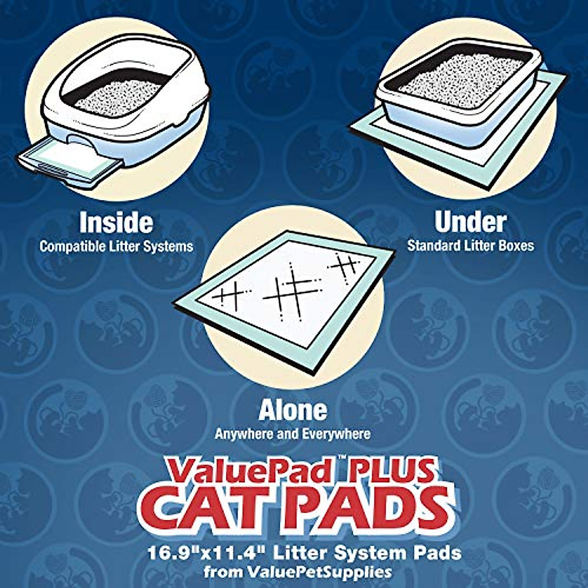 ValuePad Plus Cat Litter Pads, 16.9x11.4 Inch, Unscented, 100 Count - Breeze Compatible Refills - Refill for Tidy Cat Breeze Litter System, Quick-Dry, Super Absorbent Gel Cat Pads