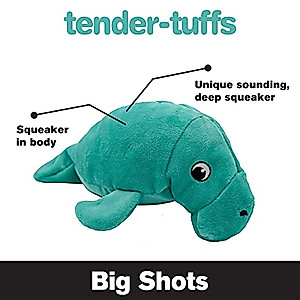 SmartPetLove Snuggle Puppy Tender-Tuffs - Large Marine Stuffed Plush Manatee Toy - with Puncture Resistant Squeaker, Great for Big Dogs