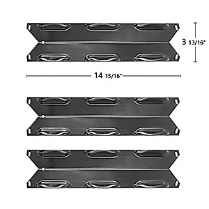 Hongso Porcelain Steel Heat Plate Shield Tent Replacement Parts for Gas Grill Charbroil 640-01303702-3, Kenmore 146.16132110, 146.16133110, 146.16142210, 3-Pack, (PPF221)