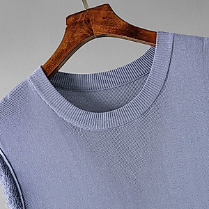 Casual Spring Dresses for Women 2023 Women's Casual Summer Sexy Knitted Tassels Dress Crew Neck Sleeveless Slim Party Blue