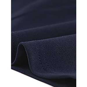 Allegra K Women's Bodycon Pencil Dress Round Neck Long Sleeve Peplum Wear to Work Office Sheath Dress Small Navy Blue