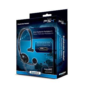 dreamGEAR Broadcaster Wired Headset for the PS4 with Flexible Boom Microphone and Inline Volume/Mute Control