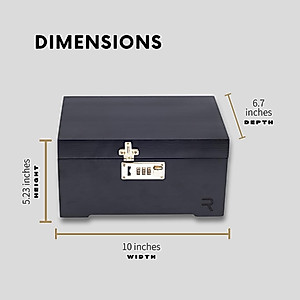 Rolling Rituals Large Premium Smell Proof Bamboo Storage Box with Rolling Tray Kit - Smell Proof box with combination lock, Glass Jars, Travel Tube and Accessories. Decorative Stash Box Set for Herbs