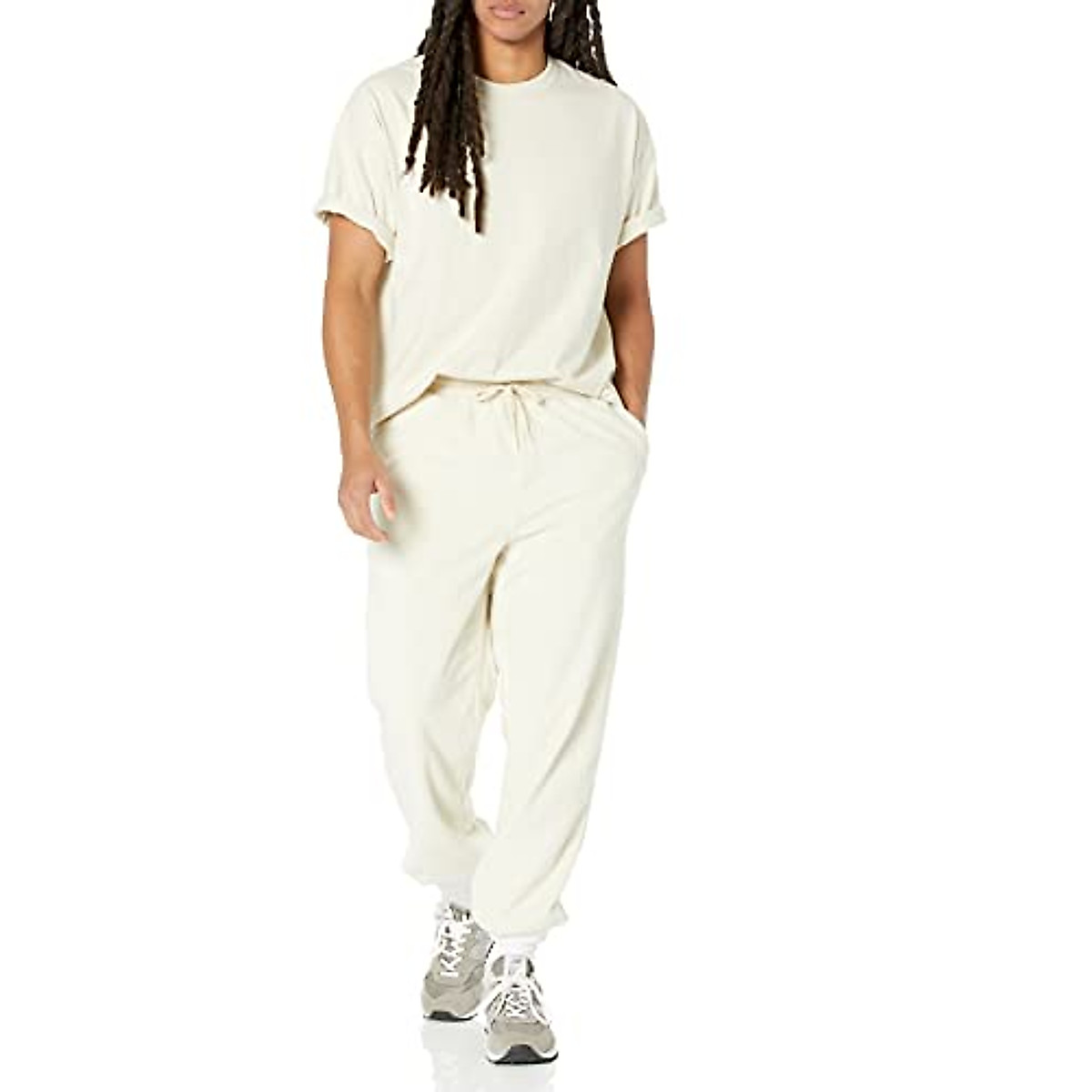 Amazon Aware Men's Oversized Heavyweight Cotton Short-Sleeve T-Shirt, Beige, 3X-Large