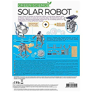 4M Green Science Solar Robot Kit - Green Energy Robotics, Eco-Engineering - STEM Toys Educational Gift for Kids & Teens, Girls & Boys (Packaging May Vary), Multi