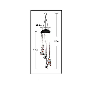 MISS Z 2 Pcs Led Wind Chime Lamp Outdoor Waterproof Villa Garden Decoration Chandelier Day Light Solar Lamp