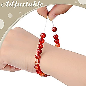 Hicarer Carnelian Crystal Necklace for Women Men Red Carnelian Rings Natural Relieve Anxiety Gemstone Bracelet Crystal Quartz Chakra Gems Stones (Classic Style)
