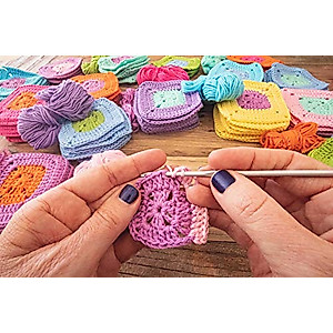 Studio Sam Pure Cotton Yarn Set for Knitting and Crochet. Pack of 10 Skeins, Total 1850 Yards. Great for Baby Blankets and Clothes. Boho Brights Collection.