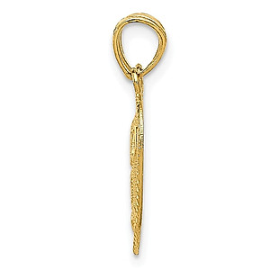 Diamond2Deal 14k Yellow Gold Break Apart Diamond-cut TE AMO Heart Pendant Fine Jewelry for Women (L- 21.4 mm, W- 15.6 mm)