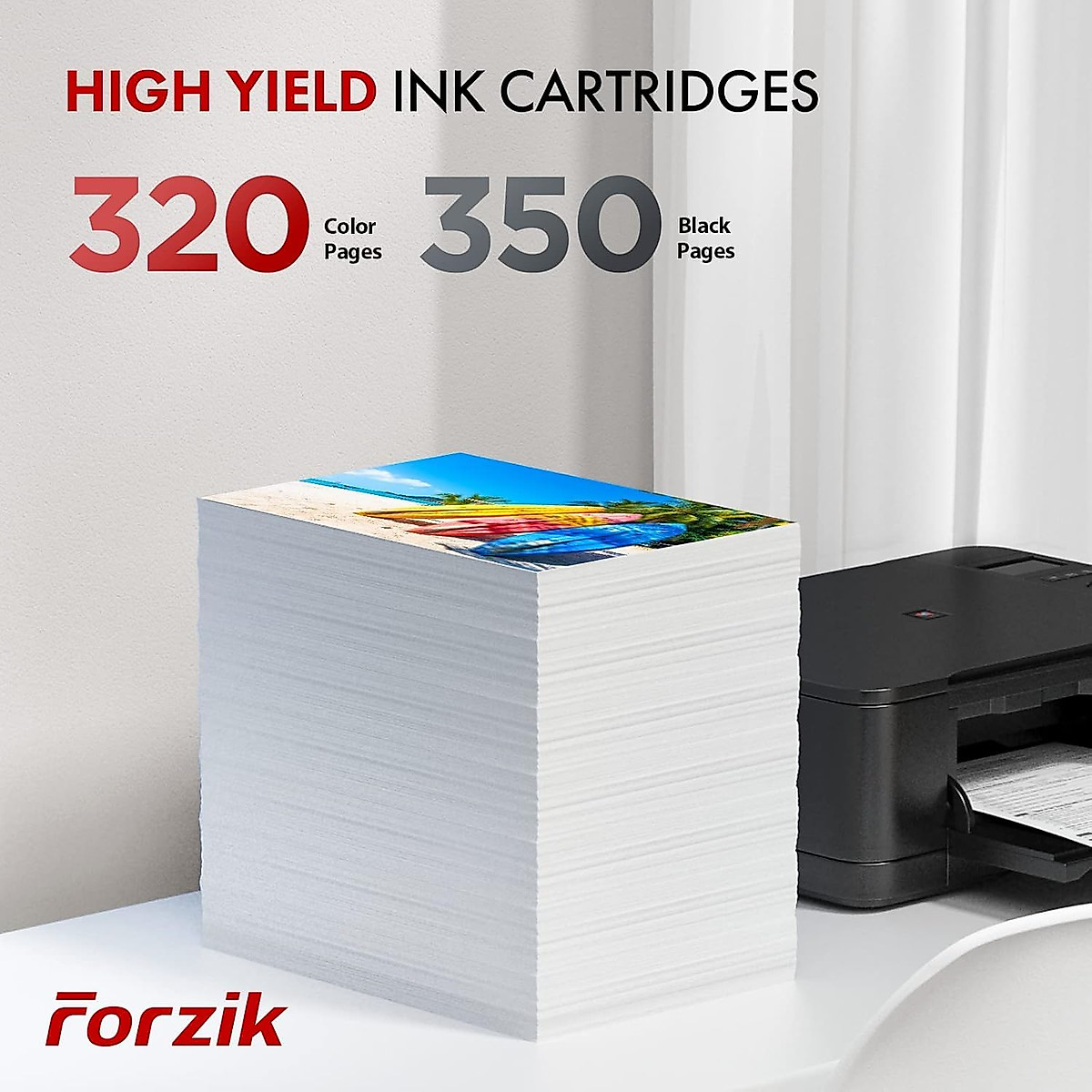 Forzik 245XL 246XL Ink Cartridge for Canon PG-245XL CL-246XL, Higher Yield Compatible with Canon Pixma MX490 MX492 MG2522 TS3100 TS3122 TS3300 TS3322 TS3320 TR4500 TR4520 TR4522 MG2500 Printer