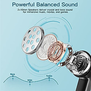 bakibo Wireless Earbuds, Bluetooth 5.3 in-Ear Earphones Built-in 4 Mic ENC Waterproof Headphones Bass Stereo Ear Buds Touch Control, 32H Play Time with USB C Light Weight Charging Case, Black