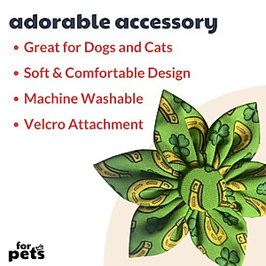 H&K Pet Pinwheel | Lucky Charm (Small) | St. Patricks Day Velcro Collar Accessory for Dogs/Cats | Fun Pet Pinwheel Collar Attachment | Cute, Comfortable Pet Accessory