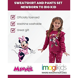 Disney Minnie Mouse Toddler Girls Fleece Sweatshirt and Pants Set Polka Dots Minnie Mouse/Polka Dot 3T