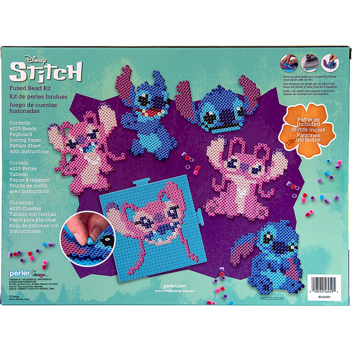 Perler Disney Stitch Kid's Crafts, Pattern Sizes Vary, Multicolor 4429