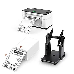 MUNBYN Shipping Label Printer, 4x6 Label Printer for Shipping Packages, External Rolls Label Holder