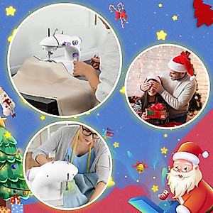 Portable Sewing Machine with Extension Table and Light,Mini Handheld Sewing Machine with Upgraded,Two Threads Double Speed Double Switches,Easy to Use for Kids,Beginners and DIY