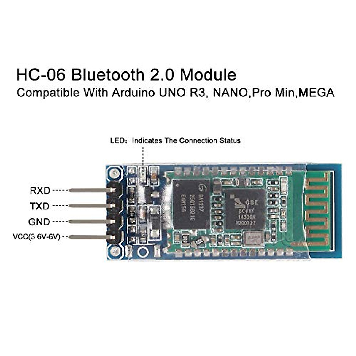 AITRIP 3PCS HC-06 RS232 Wireless Serial 4 Pin Bluetooth RF Transceiver Module Support Slave and Master Mode for Arduino