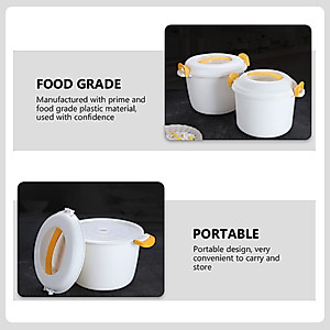 OSALADI 1L Microwave Rice Cooker Mini Rice Cooker Steamer Keep Warm Function for Soups Stews Grains Oatmeal Yellow