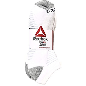 Reebok Men's Low-Cut Socks Performance Training 8 Pairs, Size 10-13 (White)