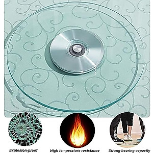 Lazy Susans Turntable Tempered Glass Lazy Susan Turntable Dining Table， Transparent Round Tabletop Rotating Serving Tray With Silent Bearing, Easy To Share Food (Size : 90cm/35.4inch)