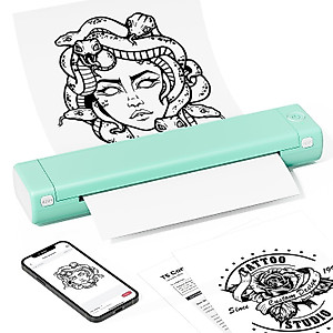 Phomemo M08F Portable Printers Wireless for Travel, Support 8.5" X 11" US Letter,Bluetooth Thermal Printer Compatible with iOS, Android, Laptop, Inkless Mobile Printer for Travel, Office, Home, Cyan