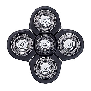 Shaver Blade Replacement Heads Waterproof 5 Heads Beard Cutter Replacement Blades Electric Razor Head Easy Install for Head and Face Grey