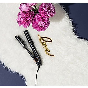 InStyler Max 1.25" Purple 2-Way Professional Rotating Iron with Sectioning Comb - Heated Tourmaline Ceramic Barrel Straightens Without Creasing for Blowout Styling - For All Hair Types