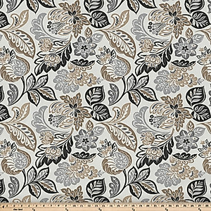 Pillow Perfect Floral Indoor/Outdoor Split Back Chaise Lounge Cushion with Ties, Plush Fiber Fill, Weather, and Fade Resistant, 72.5" x 21", Black/Tan Dailey, 1 Count