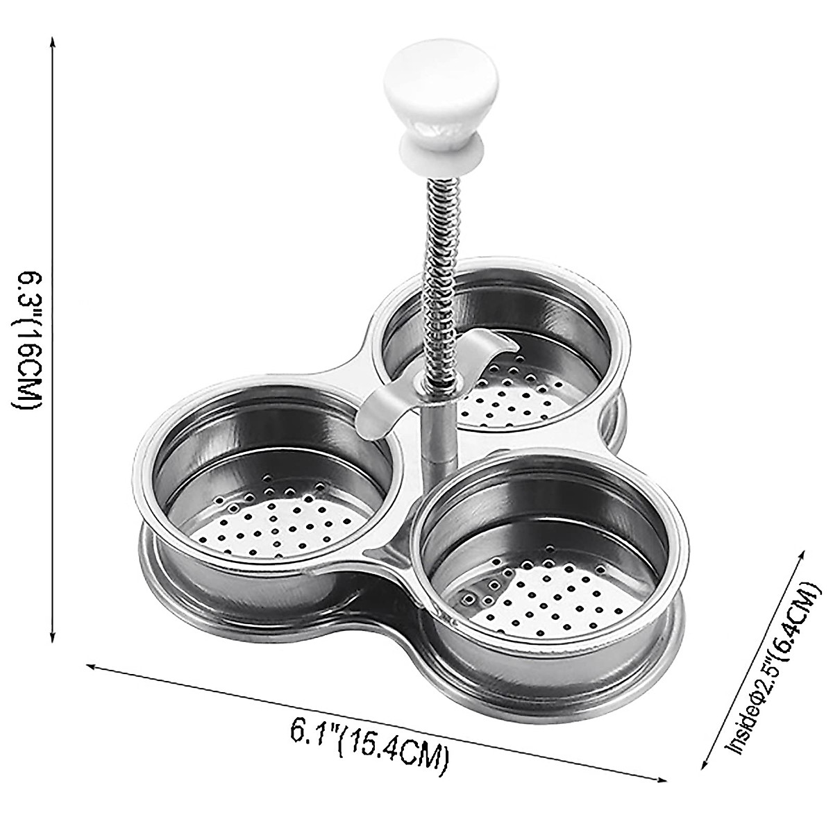ZhoneQingXninREDEgg Poachers,Poached Egg Maker,Poached Egg Pan,Stainless Steel Egg,Poacher,Egg Boiler Cooker,Hard Boiled Egg Poacher (Size : With Hole)