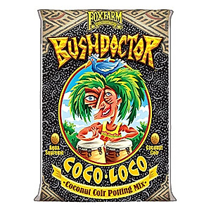 FoxFarm FX14100 Bush Doctor Coco Loco Plant Garden Indoor/Outdoor Coconut Coir Potting Soil Mix for Plants, 2 Cubic Ft, 10 Pack