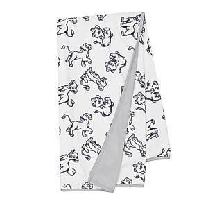 Lambs & Ivy Disney Baby The Lion King Baby Blanket - White/Gray Minky/Jersey